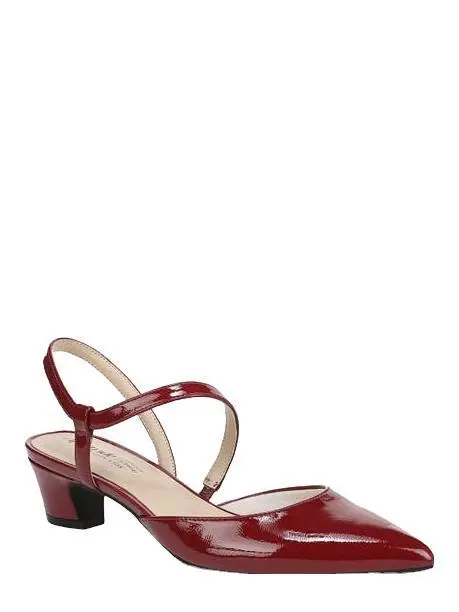 LIFESTRIDE Pointed Toe Pumps With Asymmetric Strap - Dark Cherry