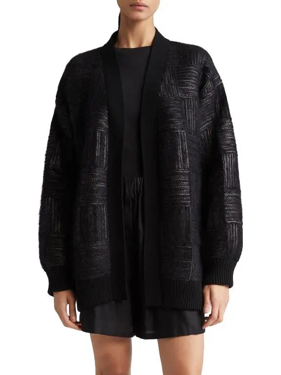 Max Mara Estonia Textured Sequin Knit Cardigan - Black