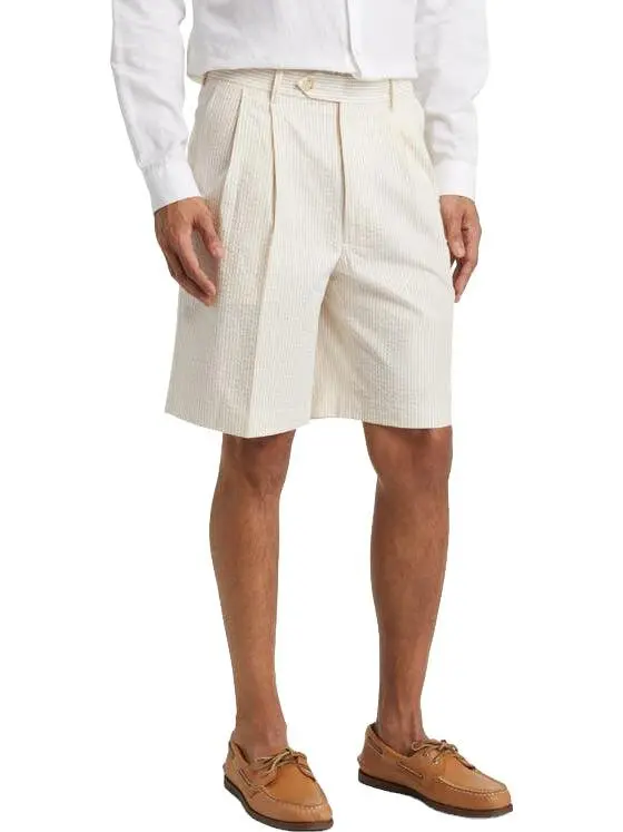 Berle Seersucker Shorts - Tan