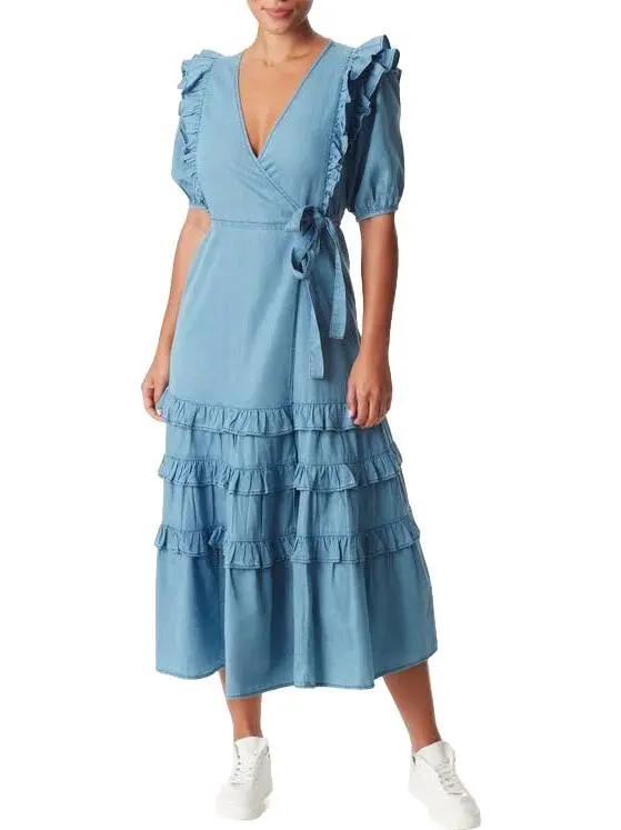 Sam Edelman Ophelia Ruffle Wrap Dress - Tide Wash