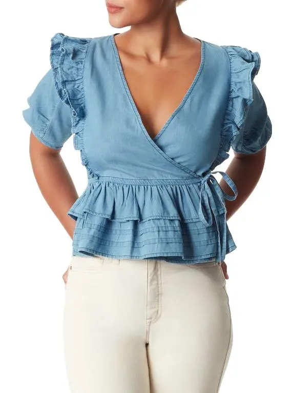 Sam Edelman Rina Peplum Top - Tide Wash
