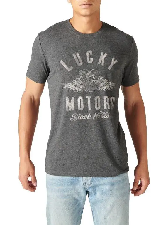 Lucky Brand Morrison Motor Graphic T-shirt - Dark Grey