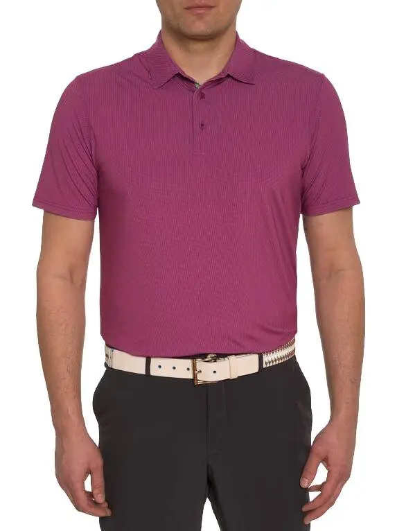 Robert Graham Alastor Microdot Bird's Eye Golf Polo - Berry