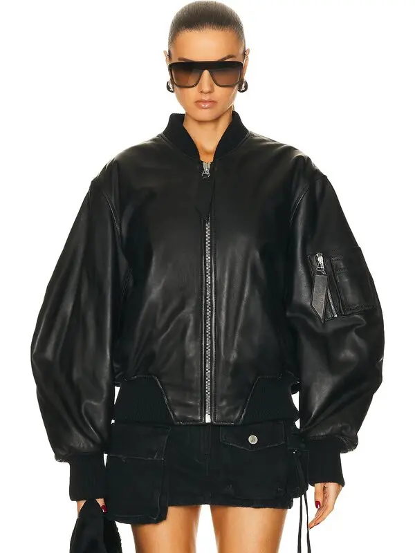 Attico Anja Bomber Jacket - Black