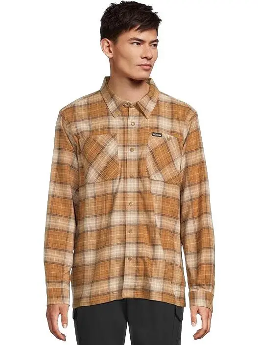 Columbia Cornell Woodstm Fleece Lined Shirt Jacket Clothing Black Lumberjack Tartan - Orange