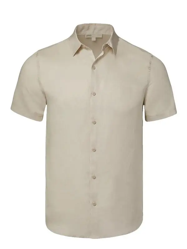 Onia Jack Air Linen Short-sleeve Shirt - Stone