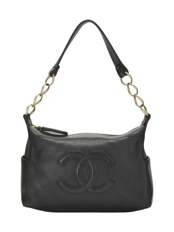 Chanel Caviar Timeless Cc Shoulder Bag - Black