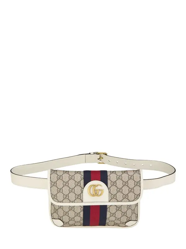 Gucci Original Gg Supreme Canvas Ophidia Belt Bag - White