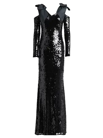 Elisabetta Franchi Maxi Sequin Dress - Black
