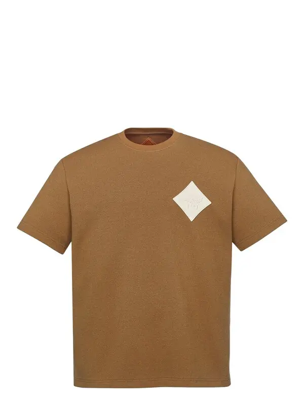 Mcm Logo Patch Bouclé T-shirt - Cognac
