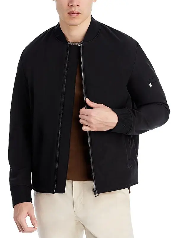 Hugo Boss Buck2041 Full Zip Bomber Jacket - Black