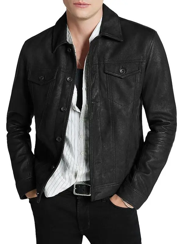John Varvatos Andrew Trucker Jacket - Black
