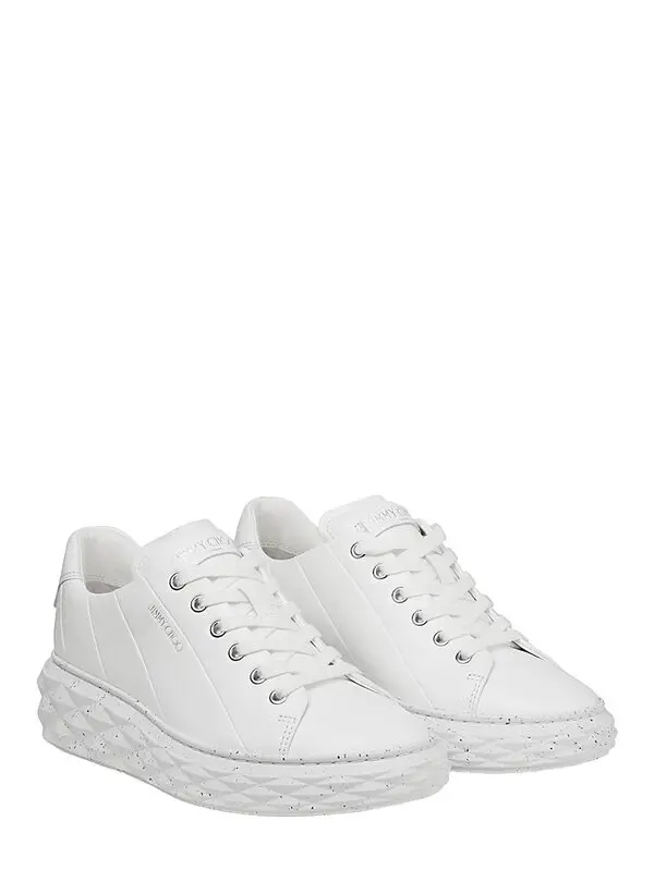 JIMMY CHOO Diamond Light Leather Sneakers - White