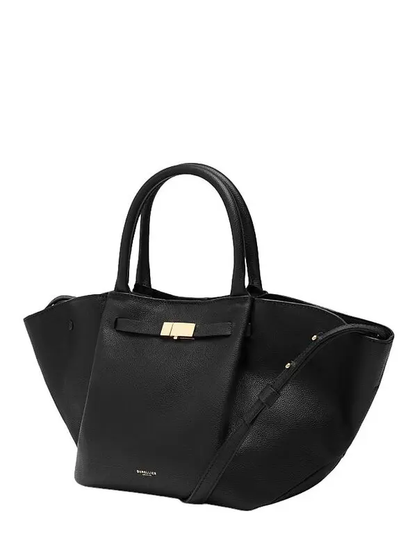DEMELLIER London Midi New York Leather Tote - Black/gold