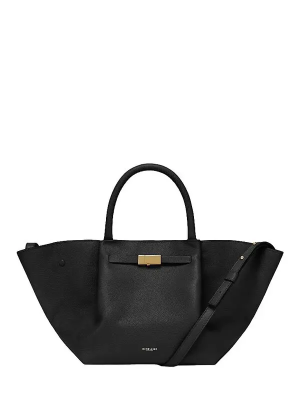 DEMELLIER Midi New York Tote - Black/gold