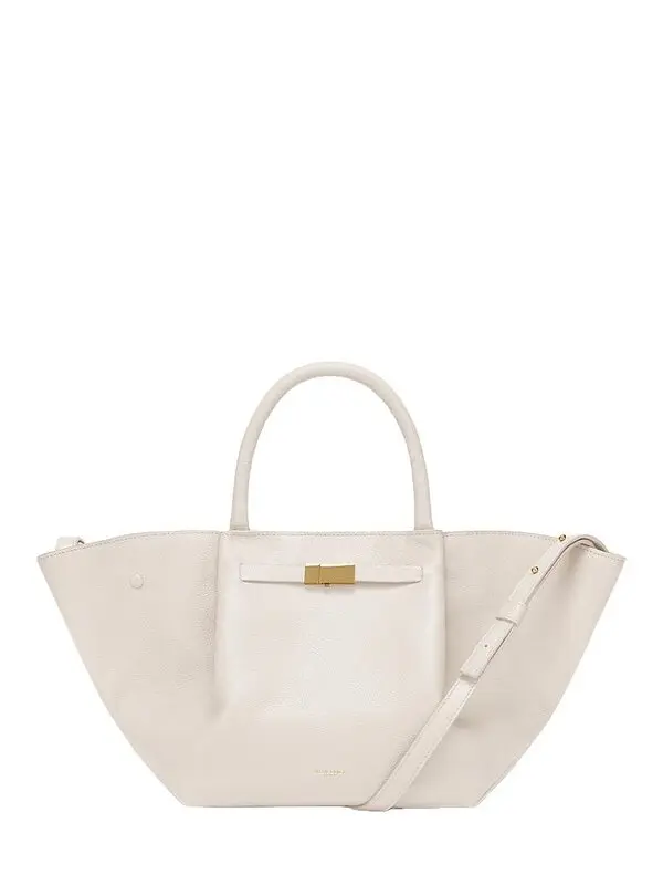 DEMELLIER London Midi New York Leather Tote - Chalk