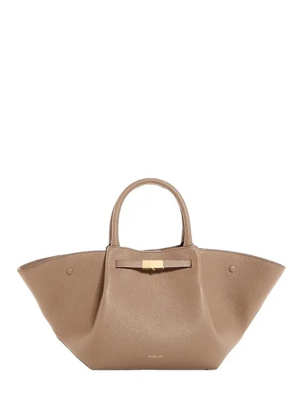 DEMELLIER London Midi New York Leather Tote - Dark Sand