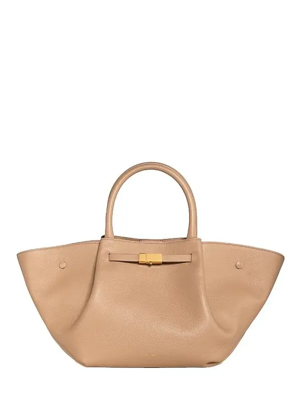 DEMELLIER London Midi New York Leather Tote - Light Taupe