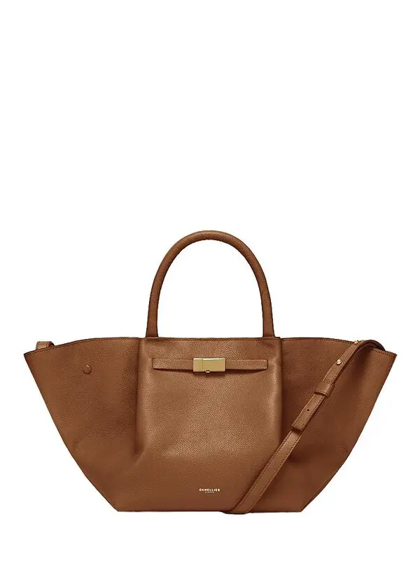 DEMELLIER London Midi New York Leather Tote - Tan/gold