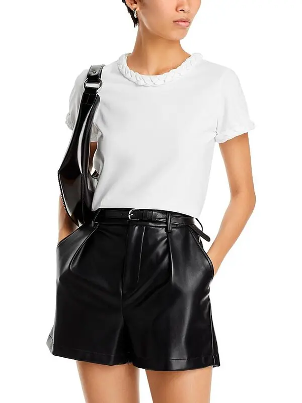 Cinq À Sept Braided Cotton Tee - White