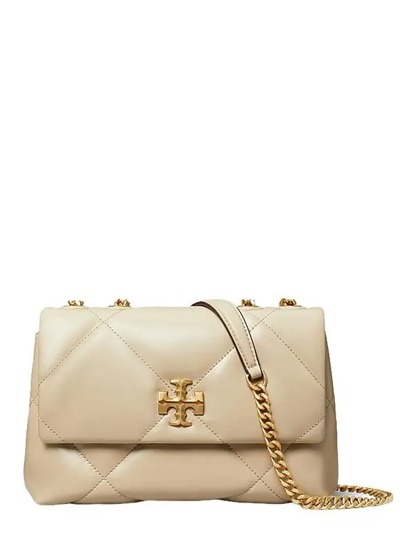 Tory Burch Kira Small Diamond Quilted Convertible Shoulder Bag - Light Stone