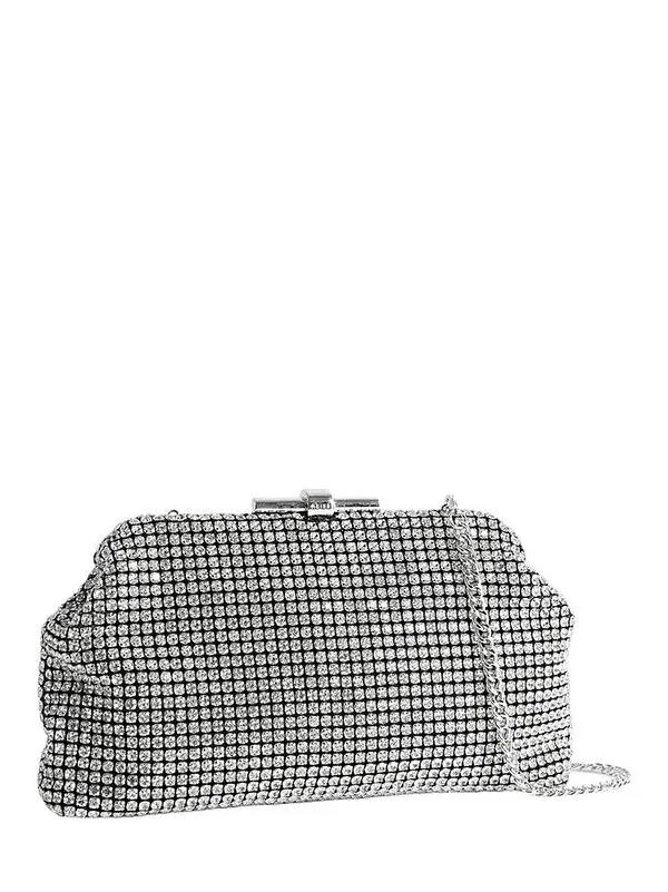 REISS Adaline Crystal Clutch - Silver