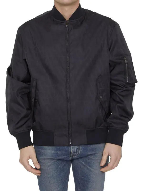Valentino Garavani Toile Iconographe Nylon Bomber - Black