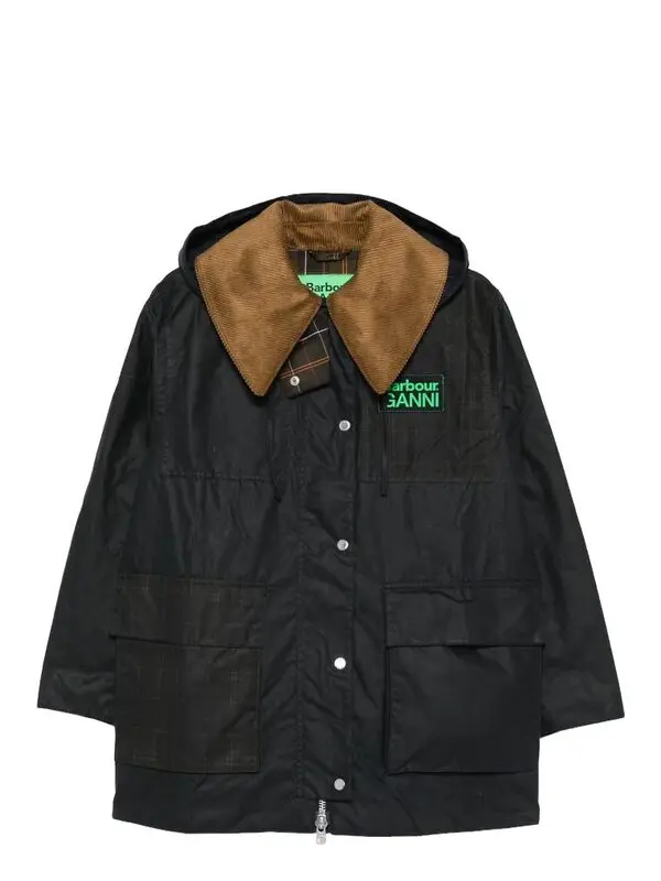 BARBOUR X GANNI Corduroy Collar Coat - Black
