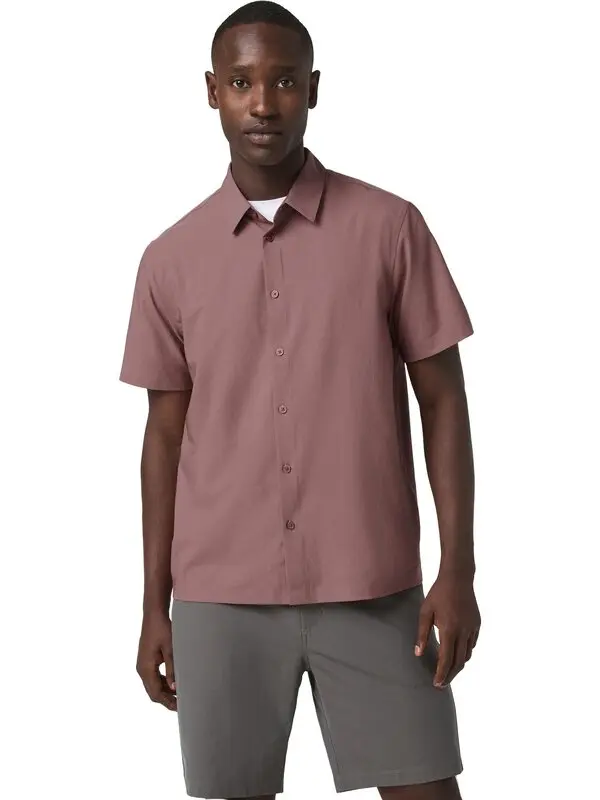 Vuori Hort Leeve Manhattan Button Down - Adobe