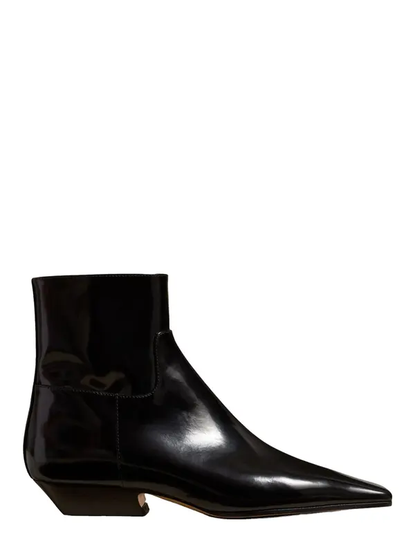 Khaite The Marfa Ankle Leather Boots - Black