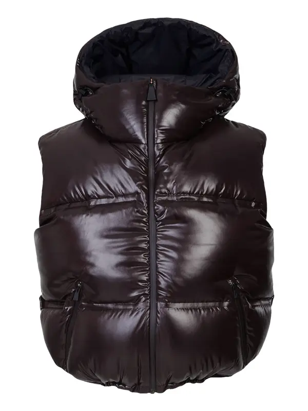 Aztech Mountain Snowbird Padded Hooded Vest - Brown
