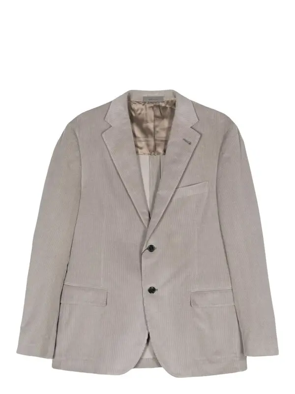 Corneliani Single-breasted Corduroy Blazer - Grey