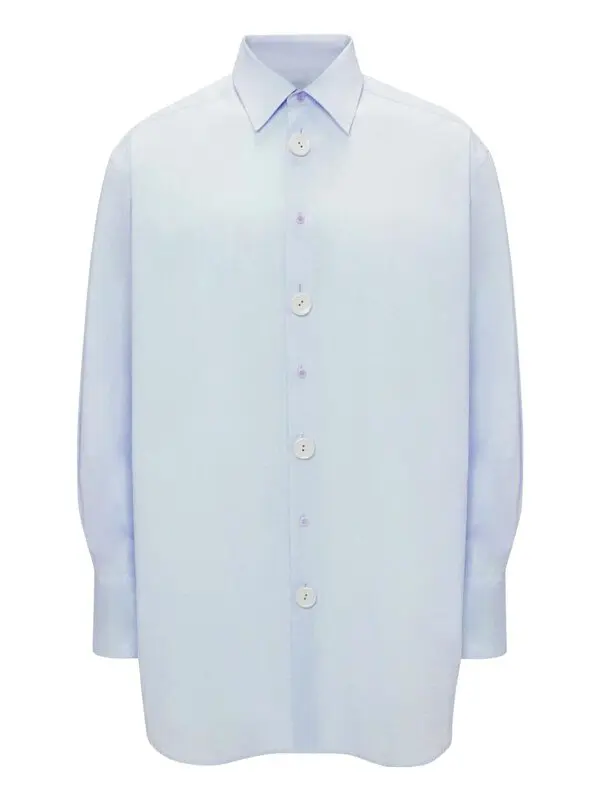 JW Anderson Anchor-embroidered Cotton Shirt - Blue