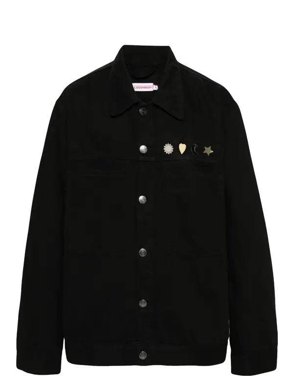 CHARLES JEFFREY Stud-detail Denim Jacket - Black