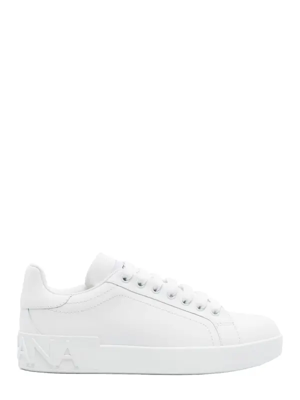 Dolce & Gabbana Portofino Leather Sneakers - White