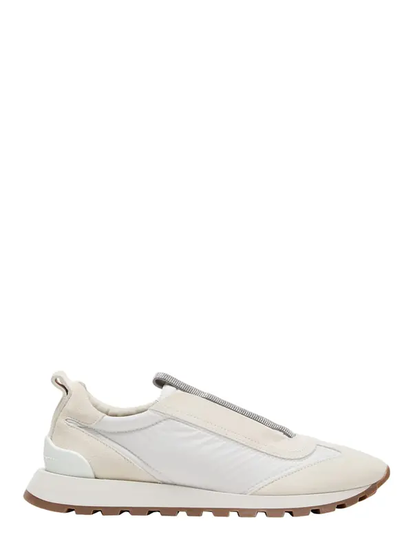 Brunello Cucinelli Monili Laceless Sneakers - Bianco
