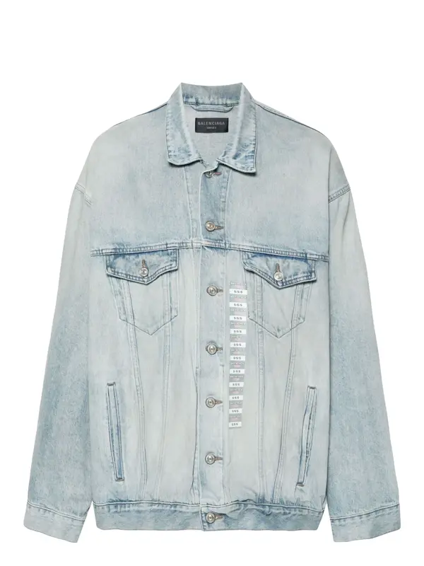 Balenciaga Logo-patch Denim Jacket - Blue