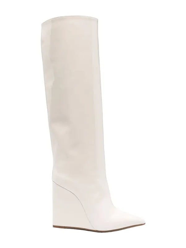 LE SILLA Kira 120mm Patent Wedge Boots - Neutrals