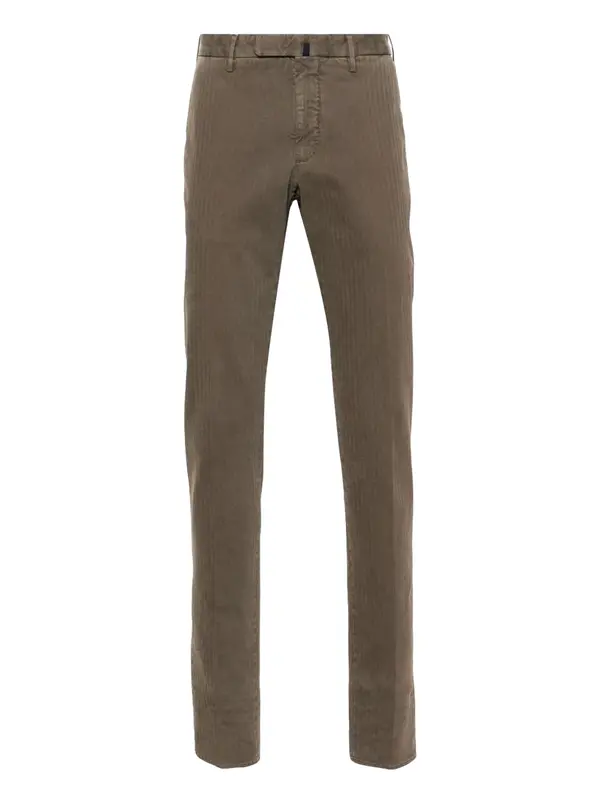 Incotex Striped Mid-rise Trousers - Grey