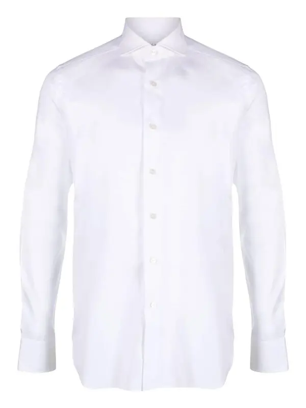 XACUS Spread-collar Cotton Shirt - White