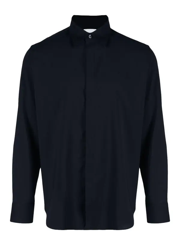 PT TORINO Long-sleeved Virgin Wool Shirt - Blue