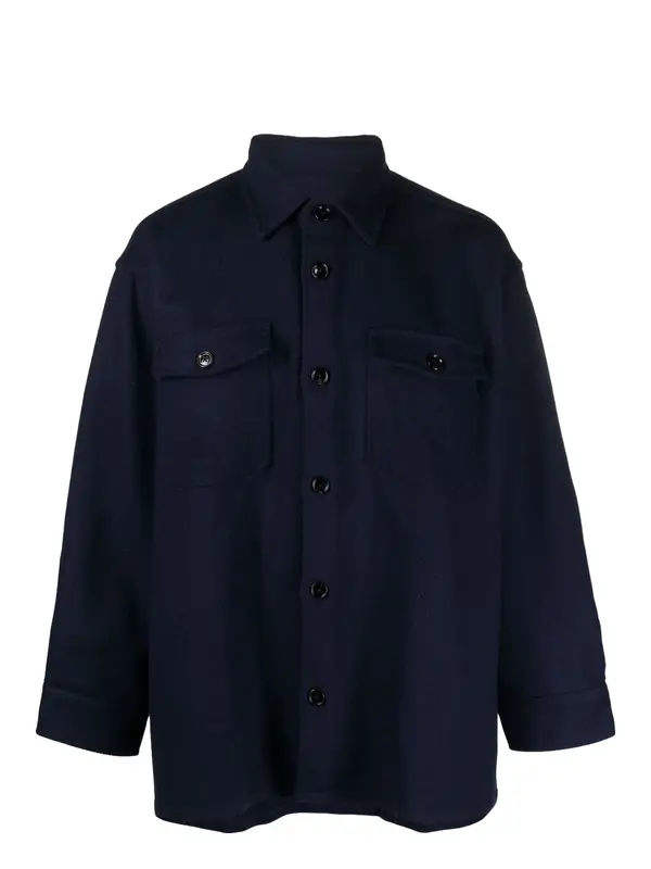 Ami Wool-blend Shirt Jacket - Blue