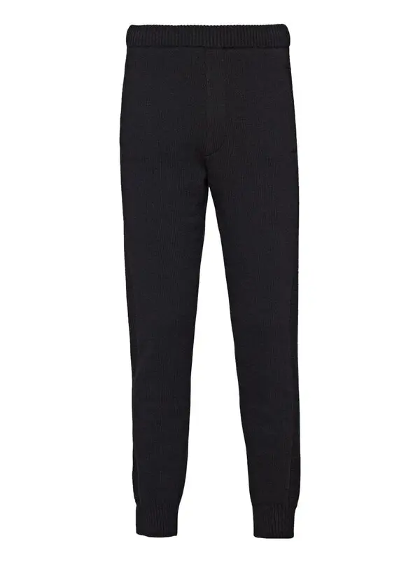 Prada Fine-knit Cashmere Track Pants - Black