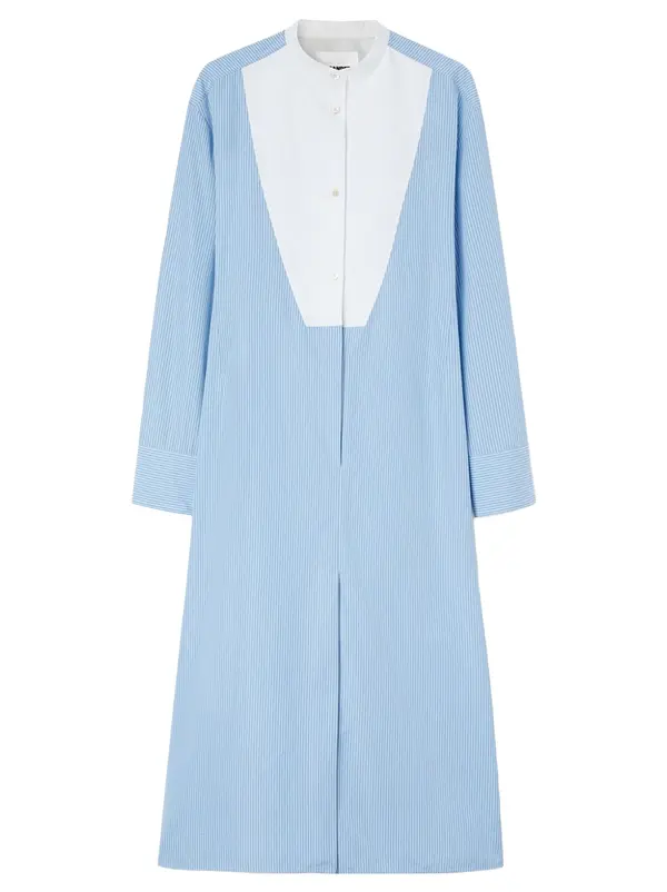 JIL SANDER Plastron Poplin Shirtdress - Blue