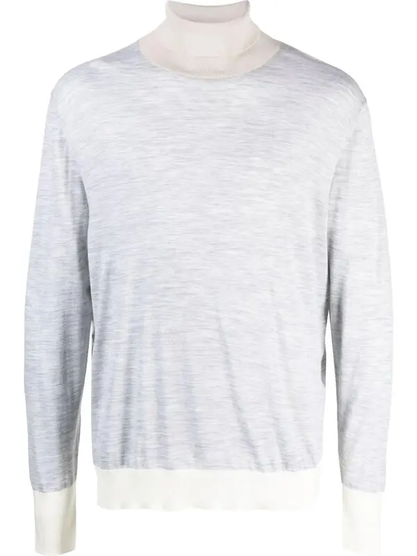 Eleventy Roll-neck Wool Jumper - Grey