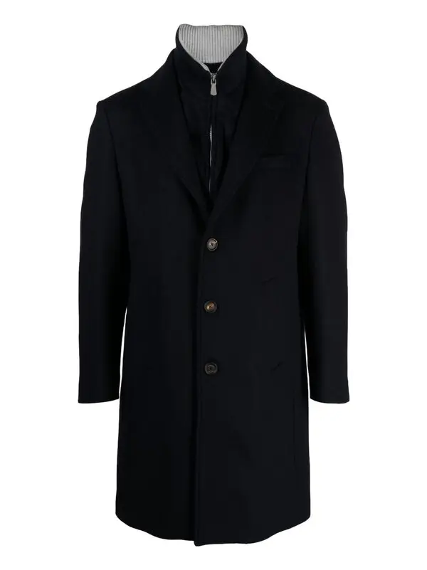 Eleventy Double-layer Coat - Blue