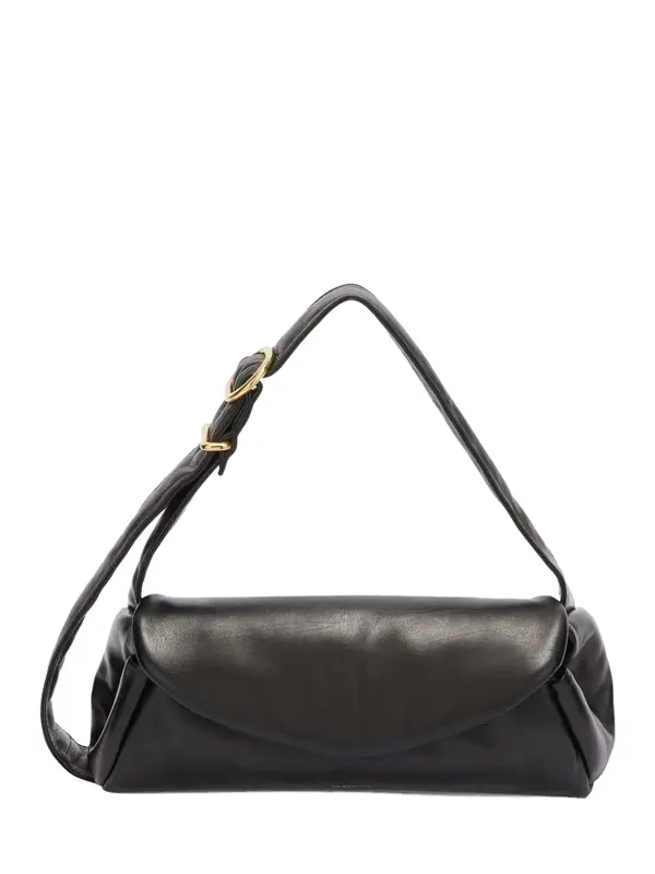 JIL SANDER Small Cannolo Padded Shoulder Bag - Black