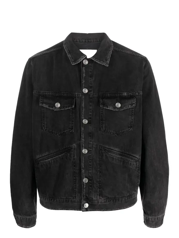 MARANT Jango Logo-embroidered Denim Jacket - Black