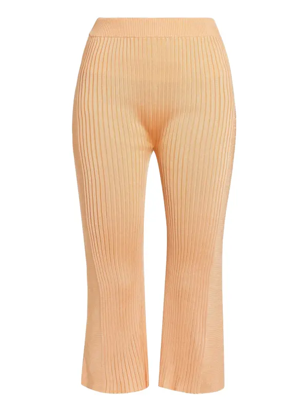 JIL SANDER Ribbed-panel Cropped Trousers - Orange