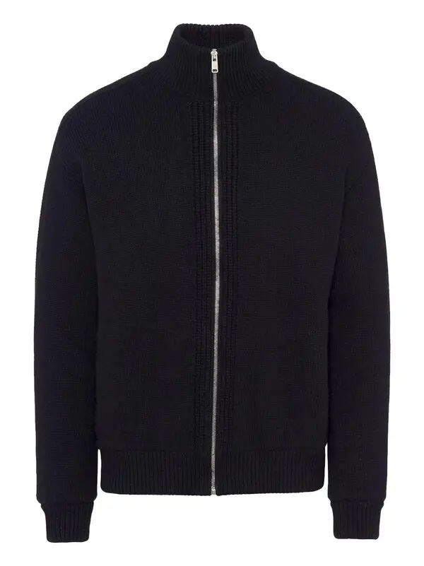 Prada Wool-cashmere Cardigan With Triangle Logo - Black